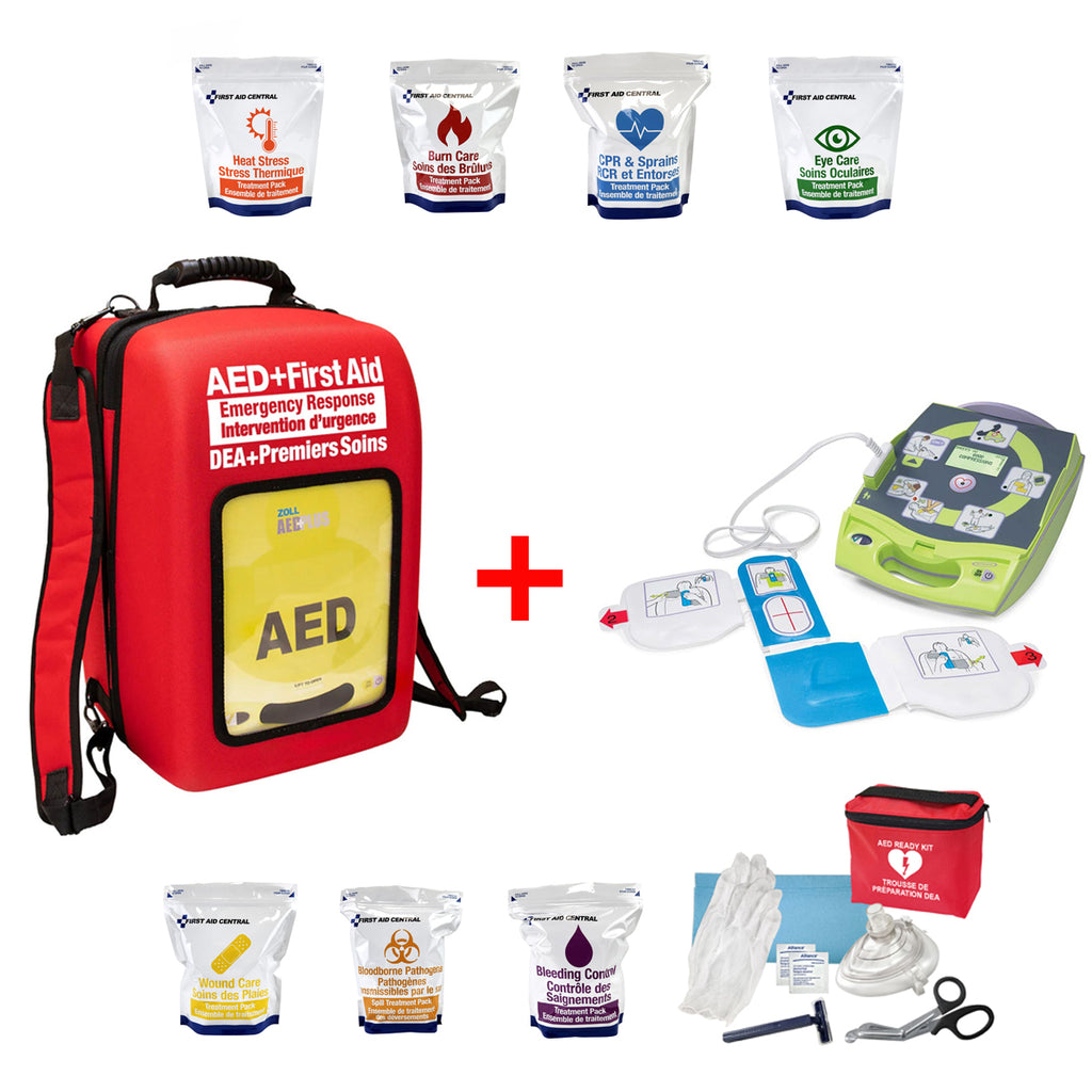 Zoll AED Plus Emergency Backpack & First Aid Kit Bundle | Canadian ...